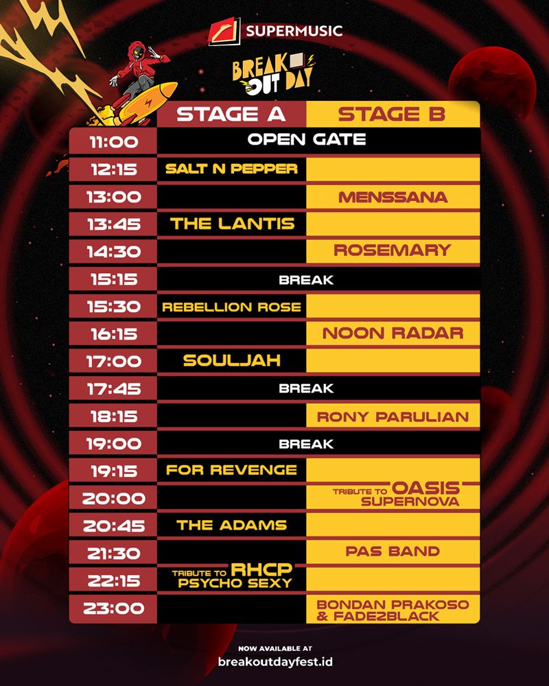 Rundown Resmi Super Music Break Out Day 2025 Resmi Dirilis! Sabtu, 26 ...